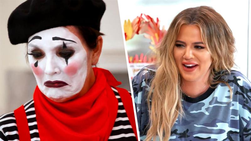 Khloe Kardashian Is Shook Over Kris Jenner's Transformation Into A Mime ...