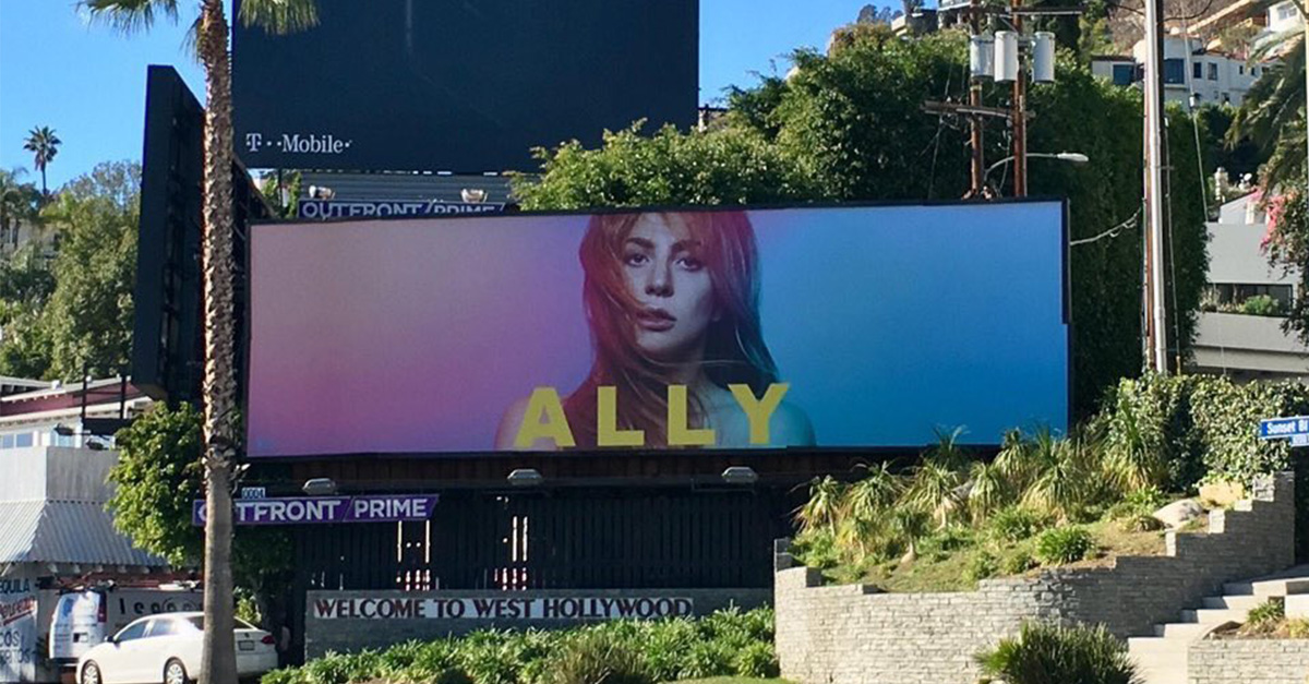 'A Star Is Born' Ally Maine Billboard Goes Up In The Same Spot From The ...