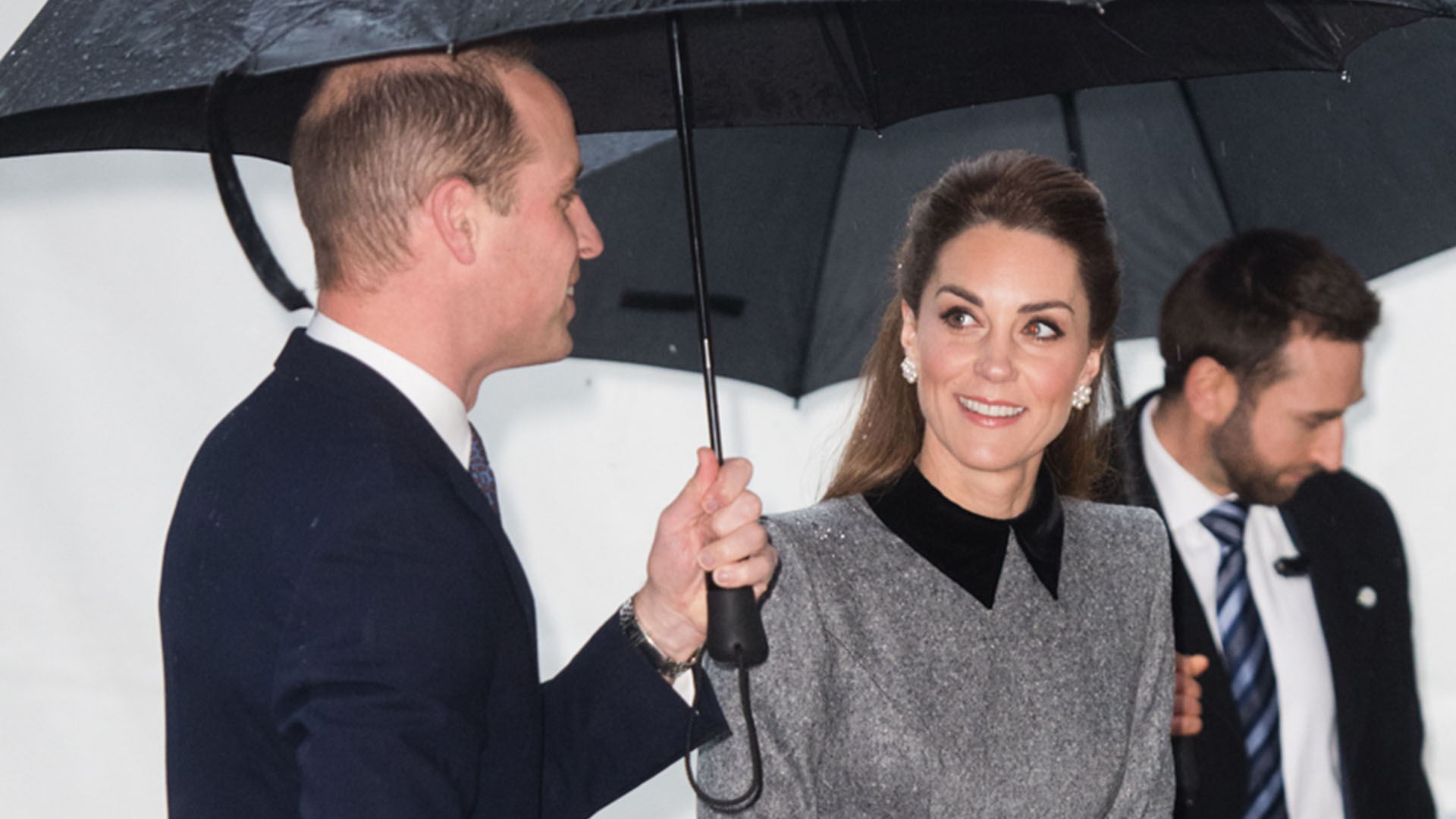 Kate Middleton Gets Shielded From The Rain By Prince William As They Visit Holocaust Memorial ...