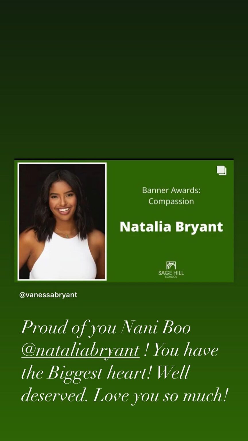 Natalia Bryant Gives Special Tribute To Dad, Kobe Bryant, And Sister ...