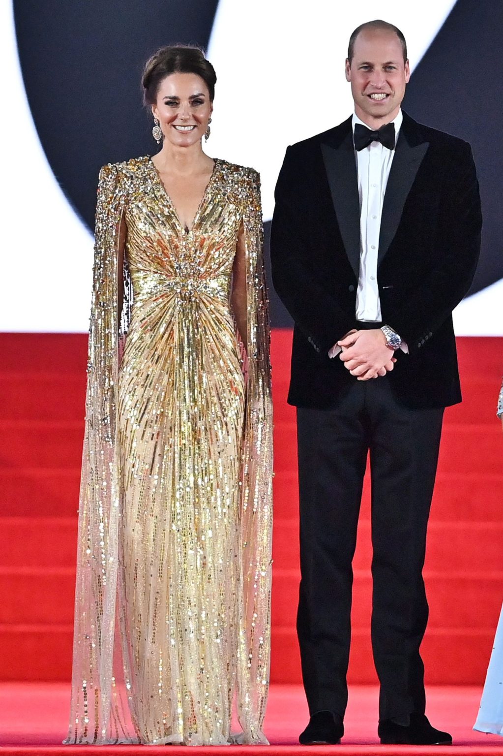 Kate Middleton Sparkles In Stunning Gold Gown For ‘No Time To Die’ Premiere | Access