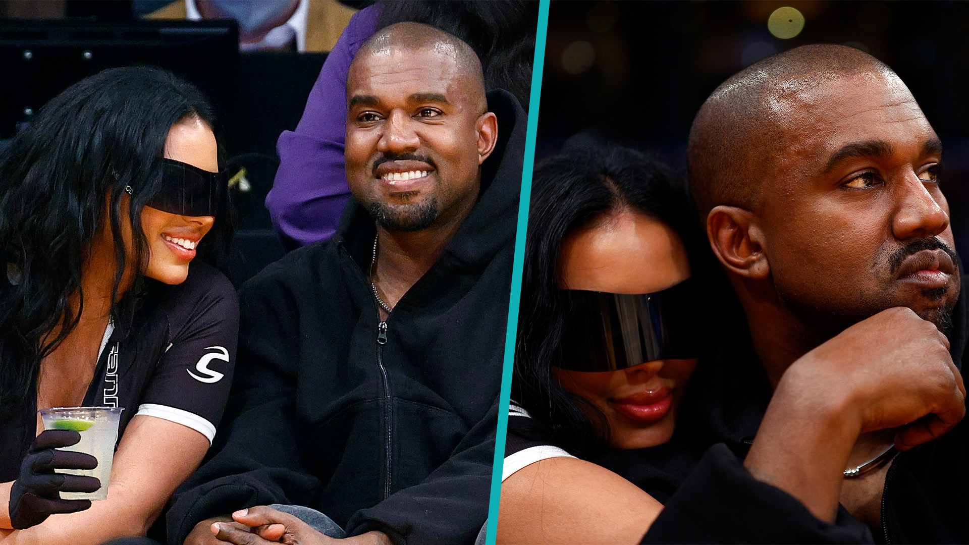 Kanye West Cuddles With Chaney Jones At Lakers Game Hours After Kim ...