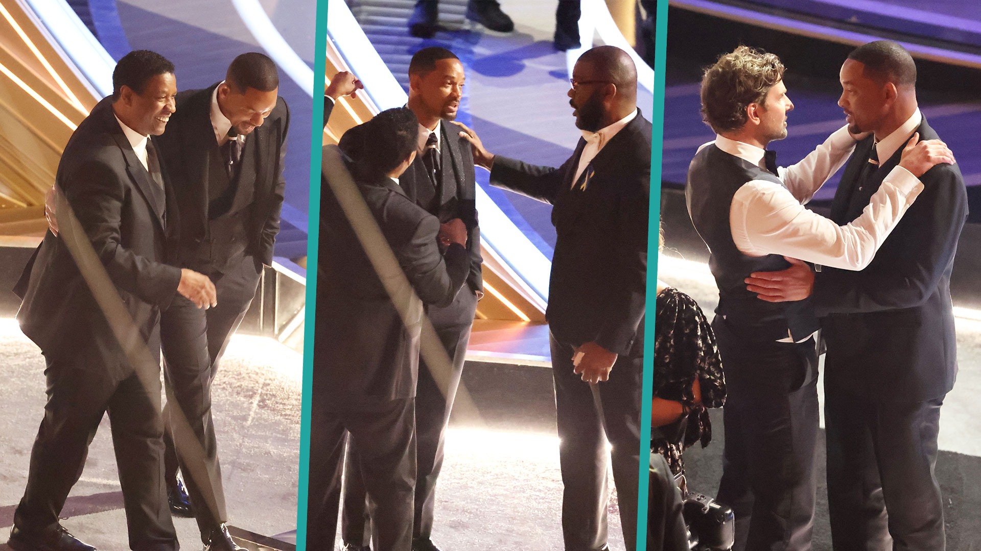 Will Smith Comforted By Denzel Washington, Bradley Cooper, Tyler Perry ...