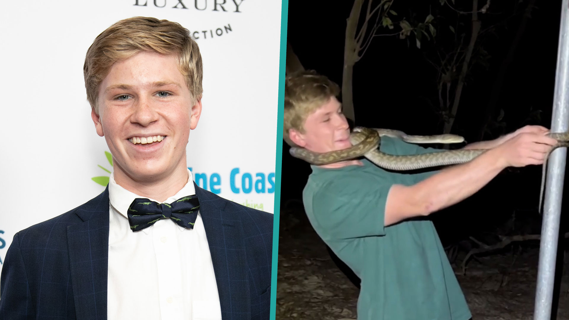 Robert Irwin Channels Dad Steve Irwin By Rescuing Snake From The Shower ...