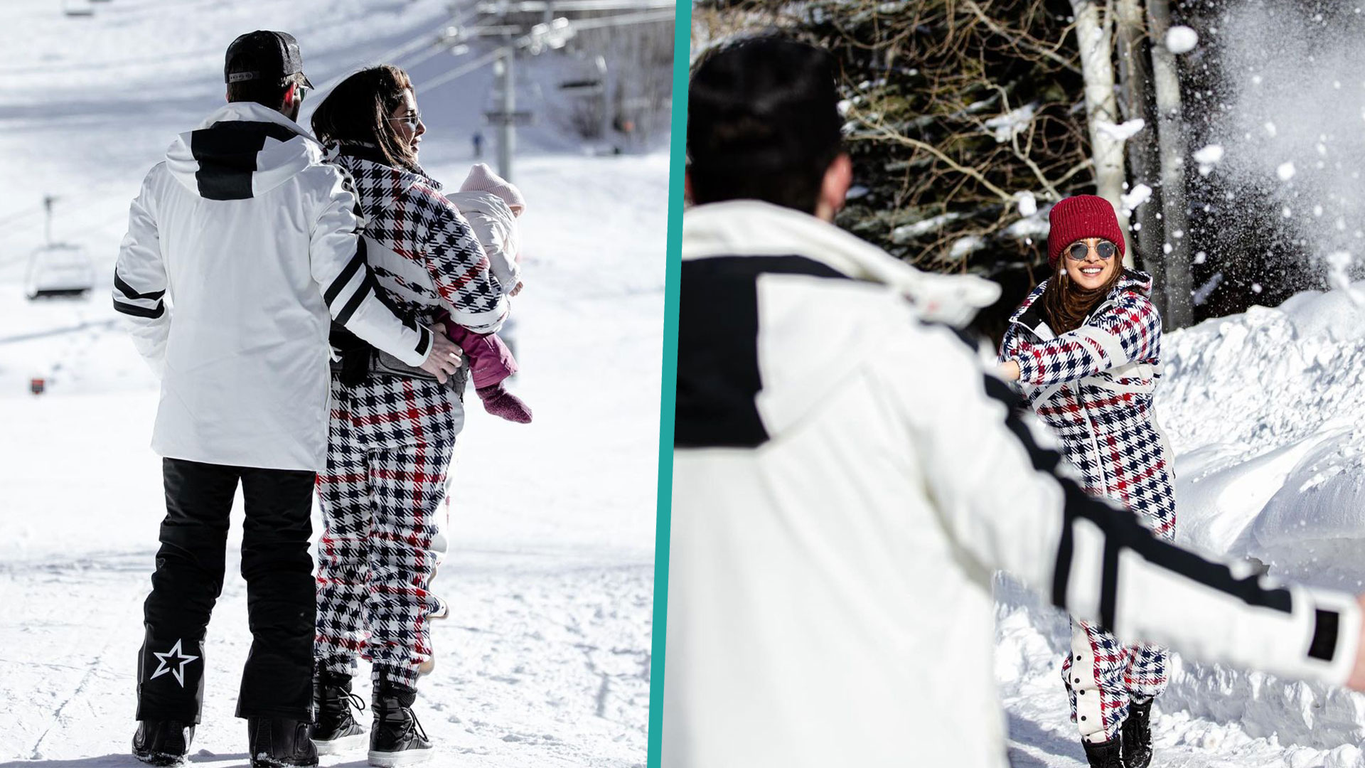 Nick Jonas Has Snowball Fight w/ Wife Priyanka Chopra On Aspen Vacation ...