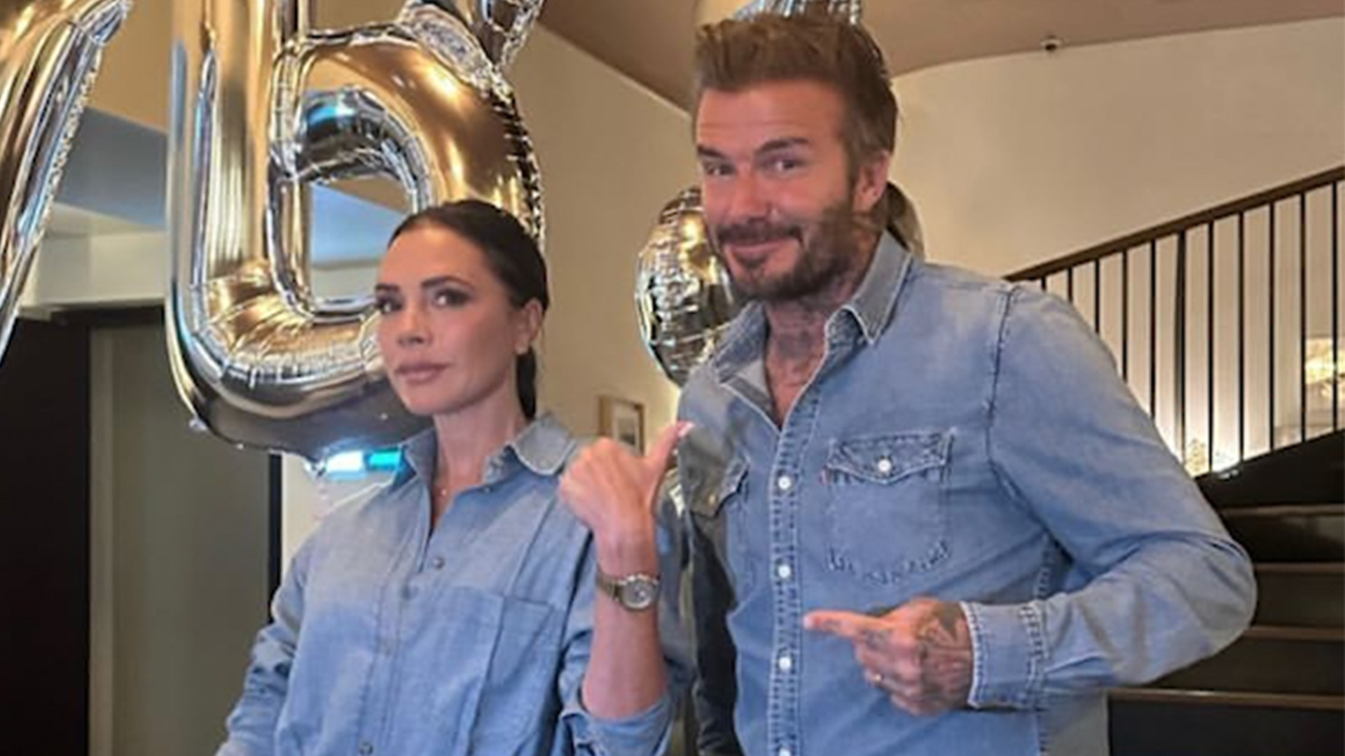 Victoria Beckham & David Beckham Poke Playful Fun At Their Matching ...