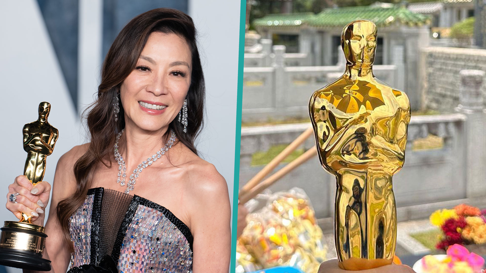 Michelle Yeoh Visits Late Father's Grave With Her Oscar Trophy For ...