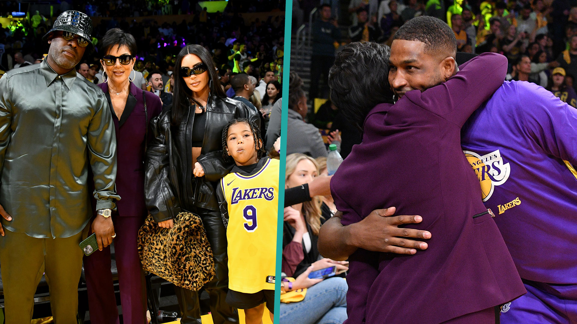 Kris Jenner Hugs Tristan Thompson As She, Kim Kardashian & Son Saint ...