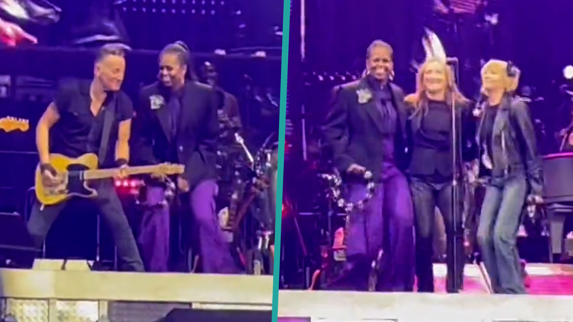 Michelle Obama Dances On Stage At Bruce Springsteen Concert and Becomes ...