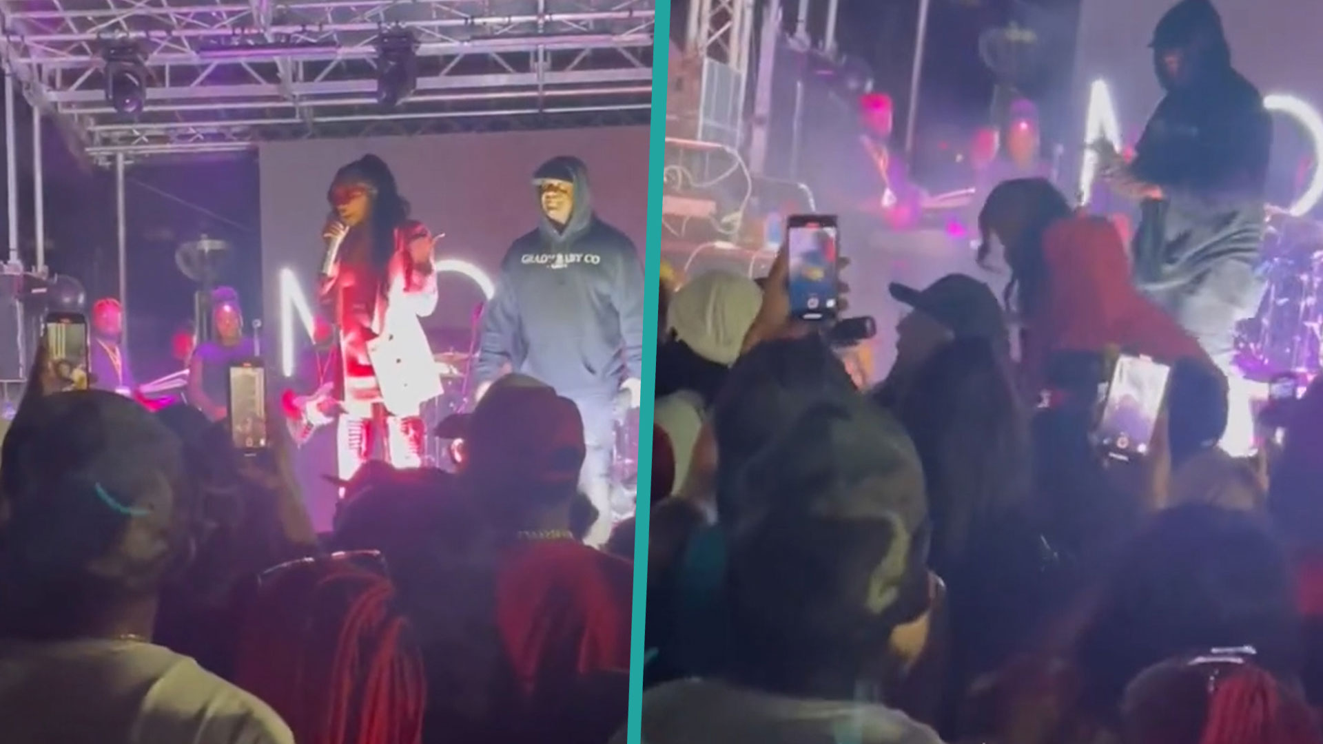 Monica Stops Concert To Jump Off Stage To Break Help Woman Being ...