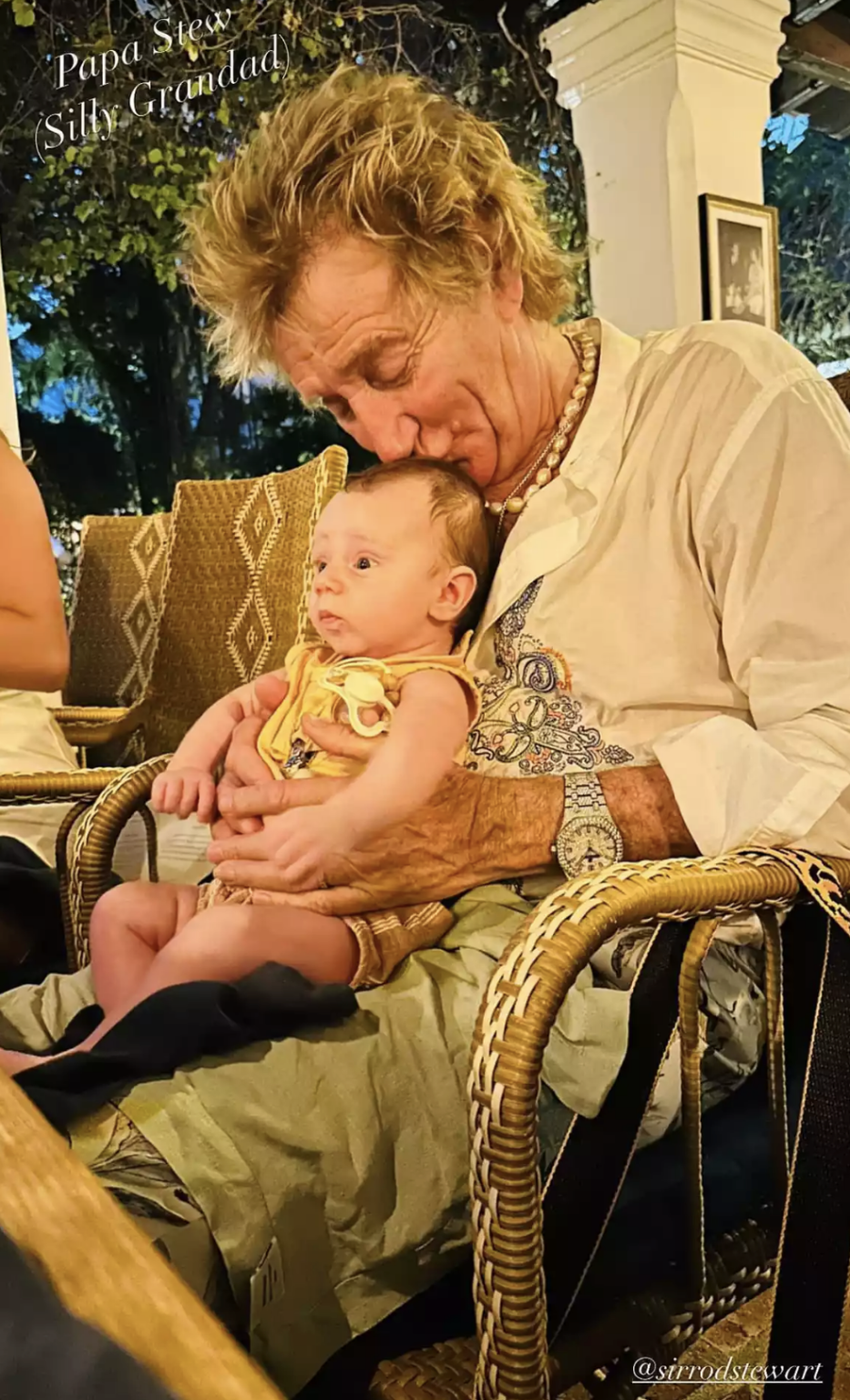 Rod Stewart Sweetly Kisses Newborn Grandson, Smiles In Rare Family ...