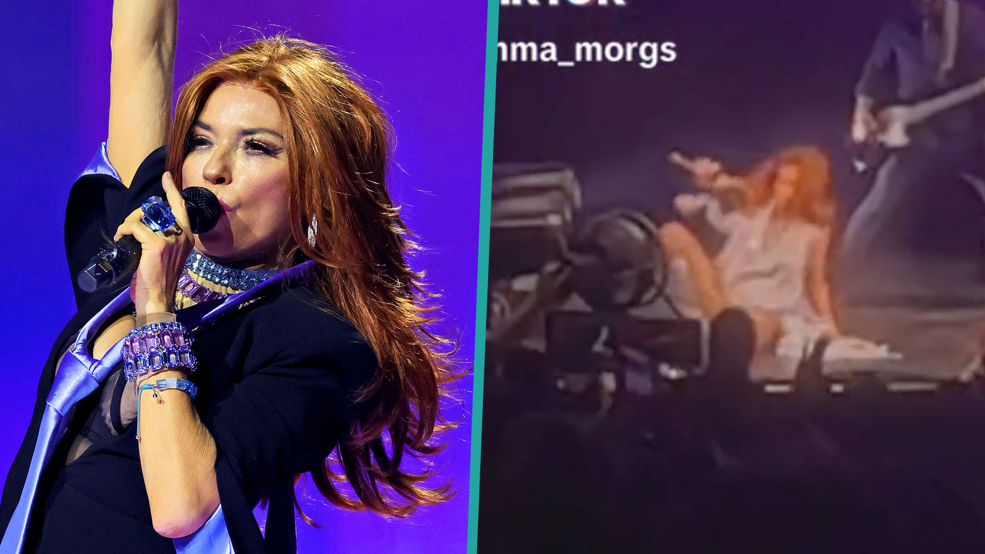 Shania Twain Trips & Falls Onstage But Jumps Back Up During Chicago ...