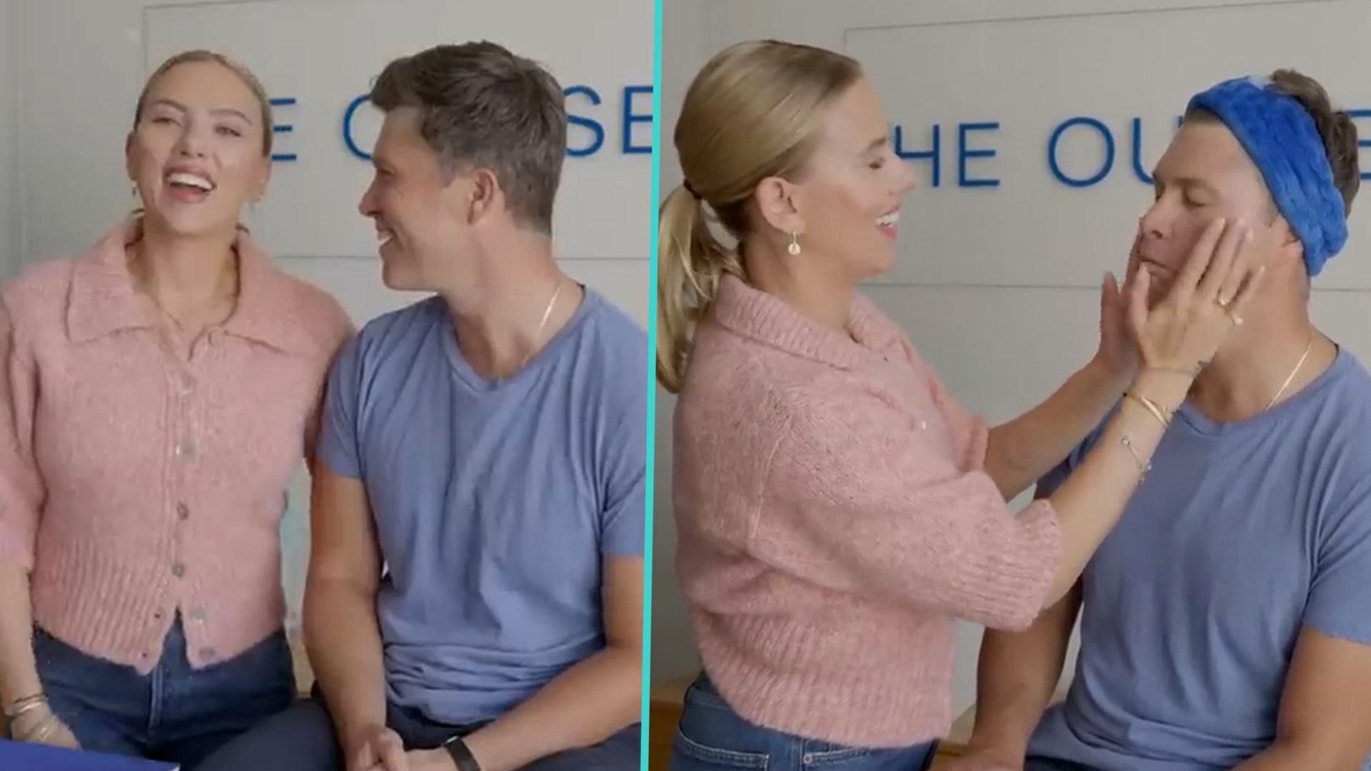 Scarlett Johansson & Colin Jost Playfully Roast Each Other In Adorable ...