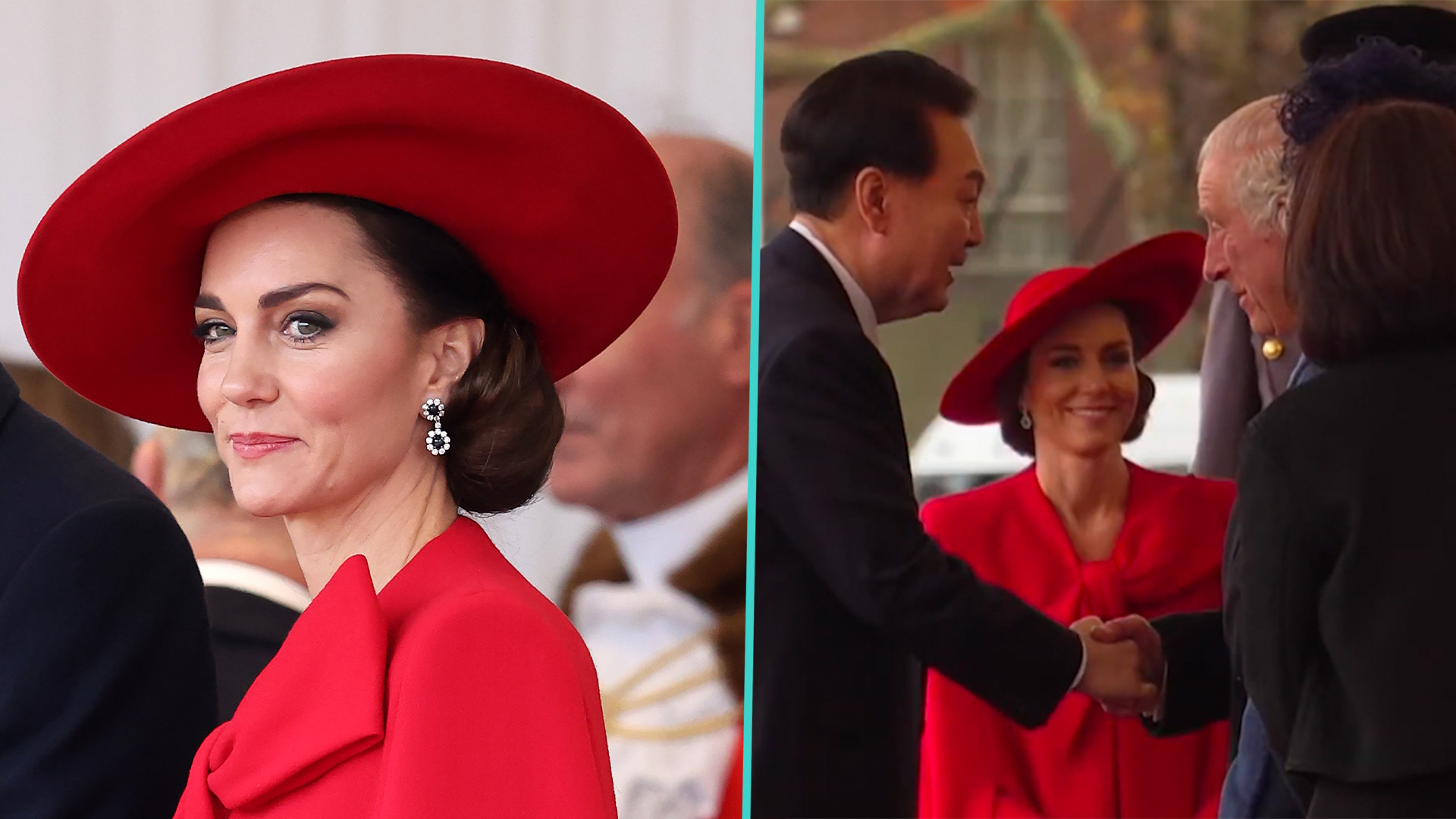 Kate Middleton Gives King Charles An Expert Curtsy While Navigating Stairs In A Regal Red Coat ...