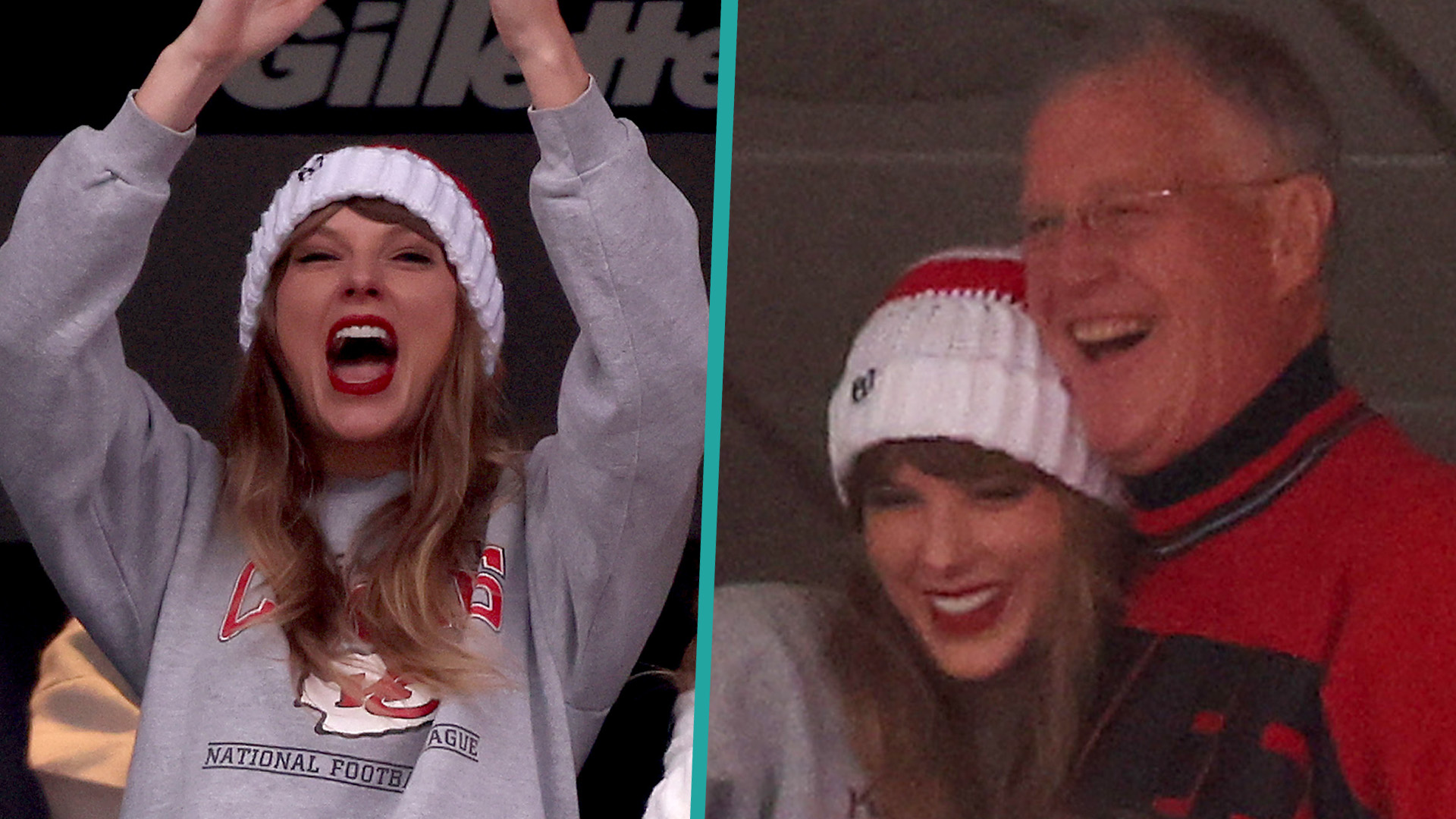 Taylor Swift Cheers On Travis Kelce With Dad Scott At Kansas City Chiefs Game | Access
