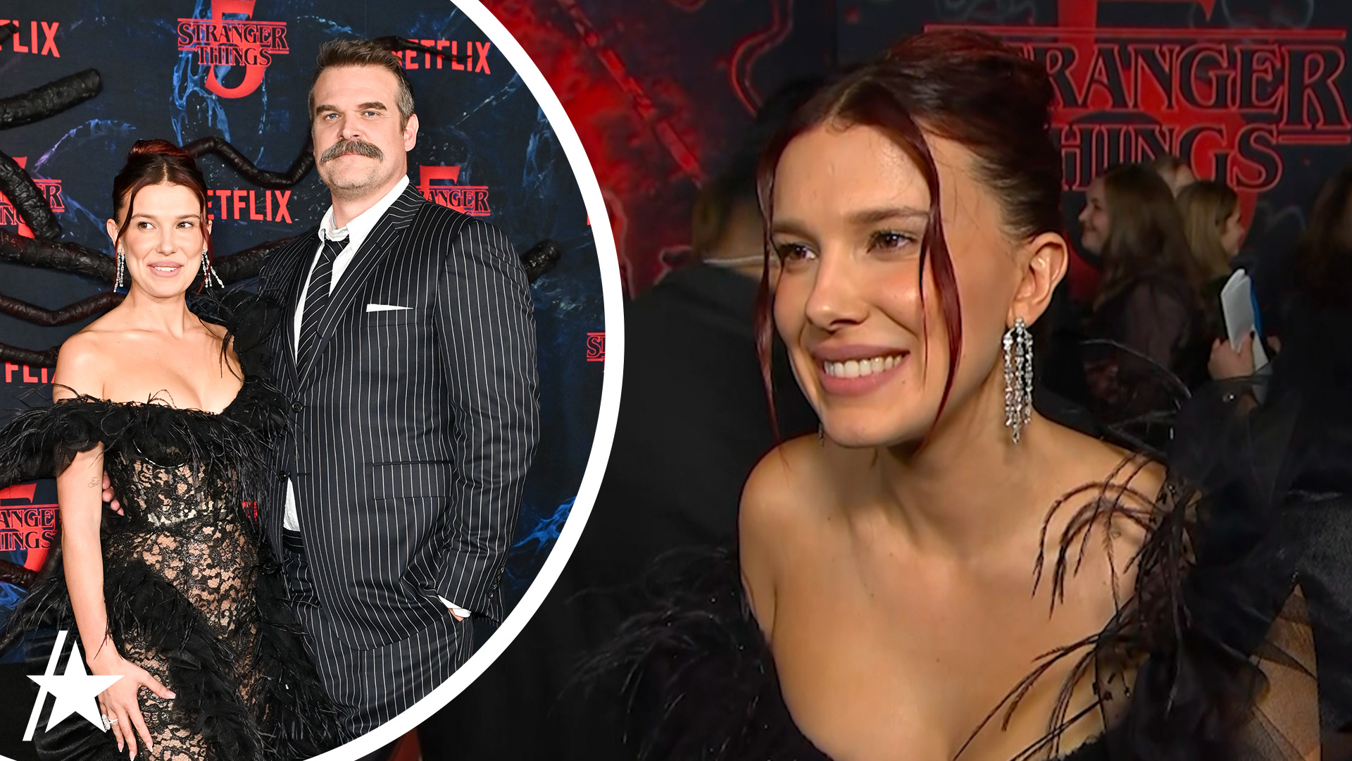 Millie Bobby Brown & David Harbour All Smiles As They Pose Together At ...